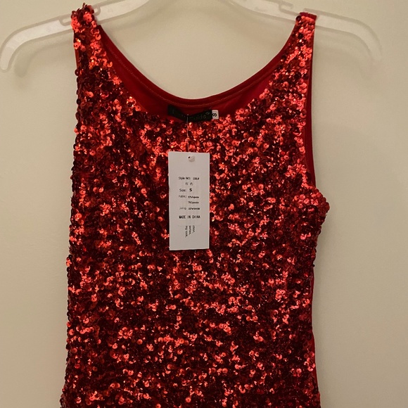 Pretty Guide | Tops | Red Sequin Top | Poshmark